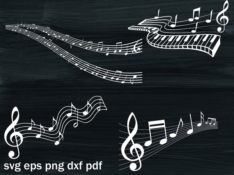 Musical Notes Svg, Music Svg, Music Sheet Svg, Silhouette, Music Keys ...