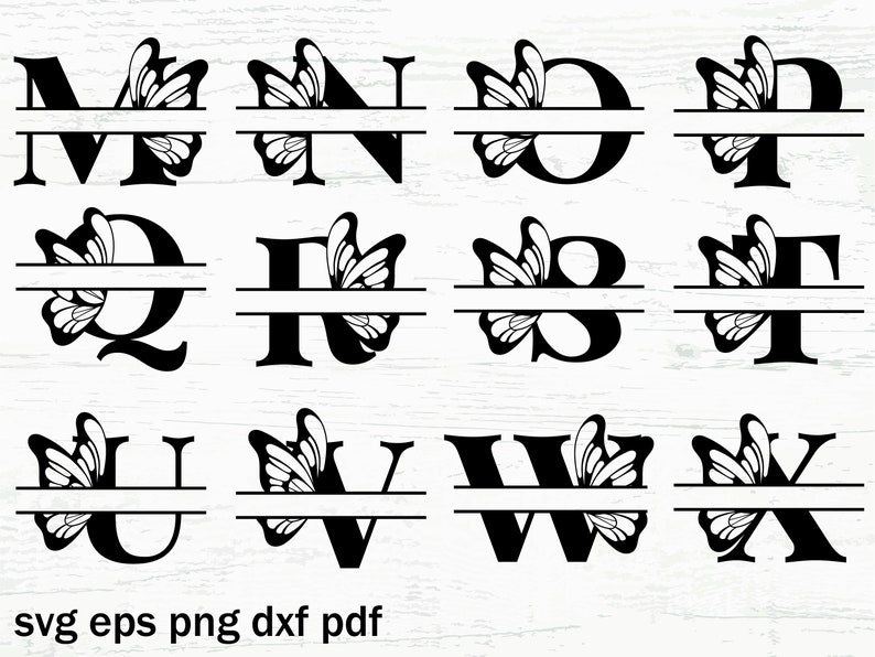 Split Monogram SVG, Classic Monogram SVG, DXF, Jpg, Png, Eps, Split ...