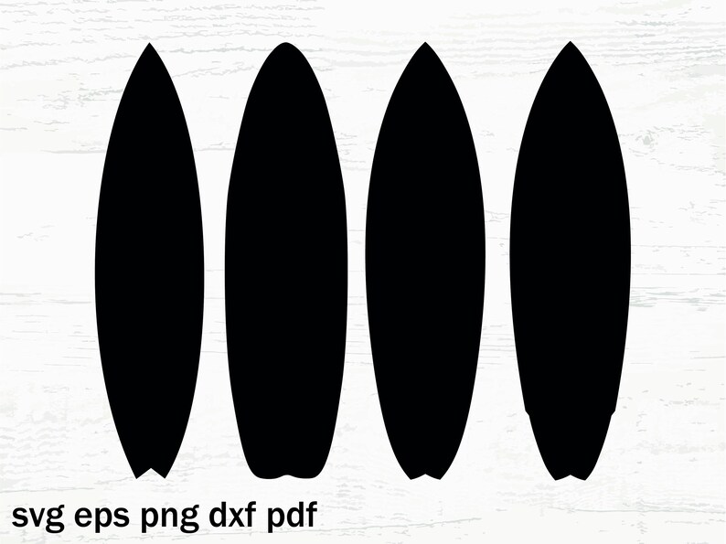 Surfboard Silhouette SVG Bundle: Beach Wave Vector Files (digital ...