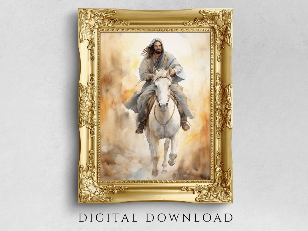Jesus Christ Riding on a White Horse, Inspired by Biblical Stories ...