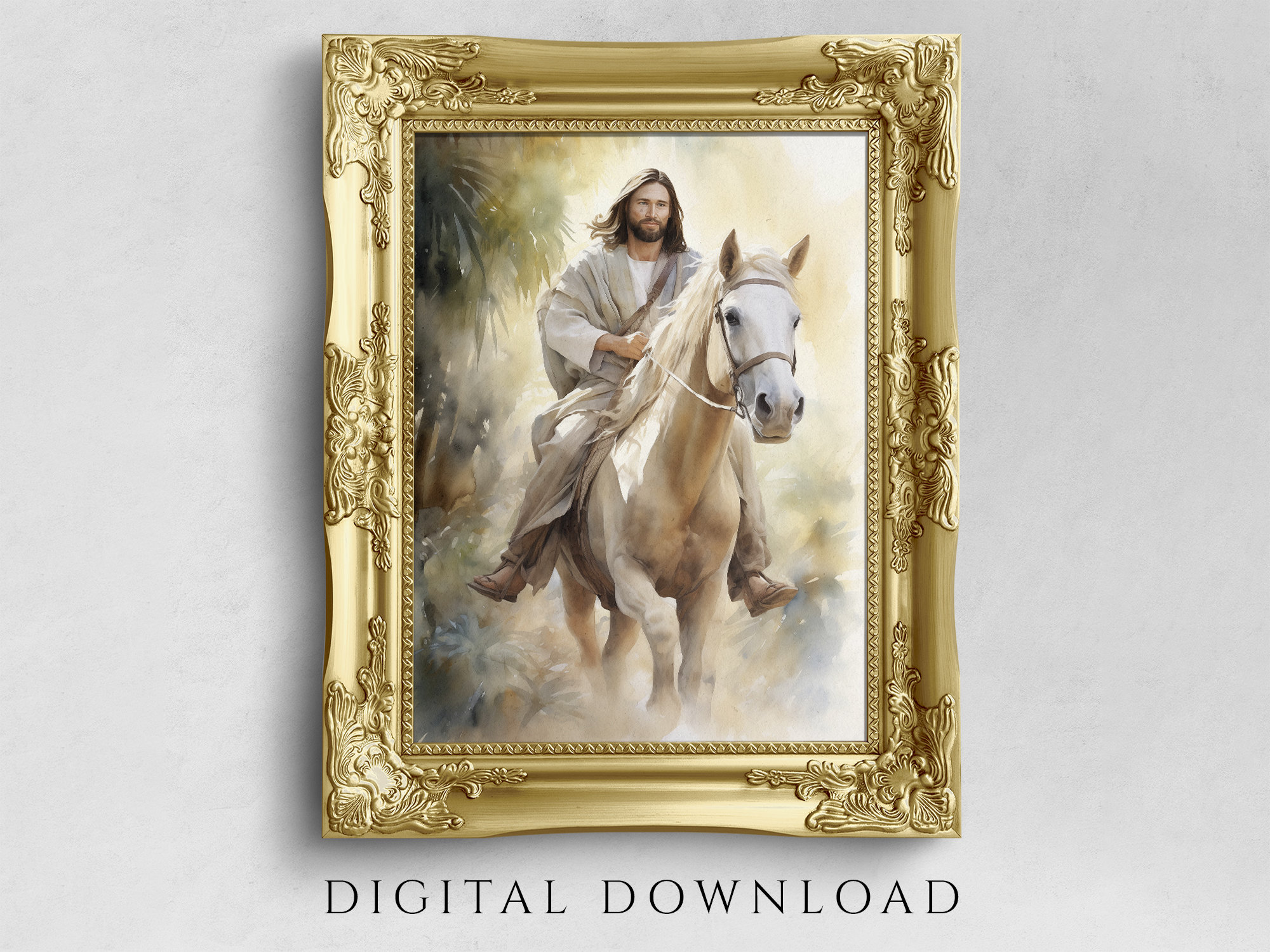 Jesus Christ Riding on a White Horse, Inspired by Biblical Stories ...