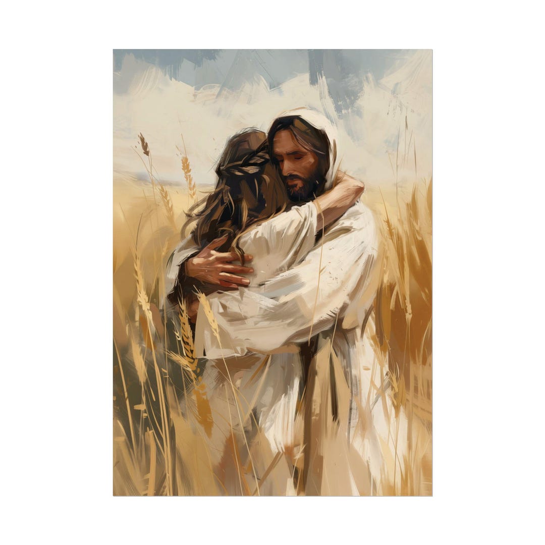 Jesus Embracing Woman Print on Paper: Arms of Mercy, Christian Art - Etsy