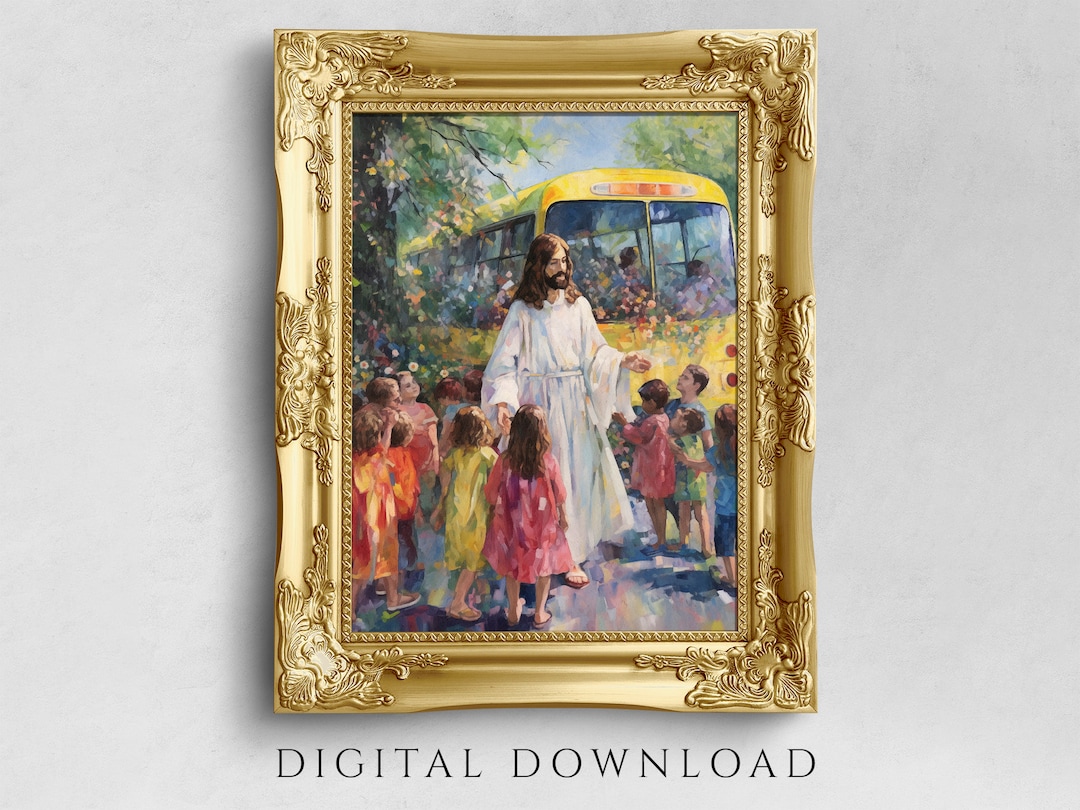 Jesus Christ Teaches Children Art: Christian Classroom Decor (digital ...