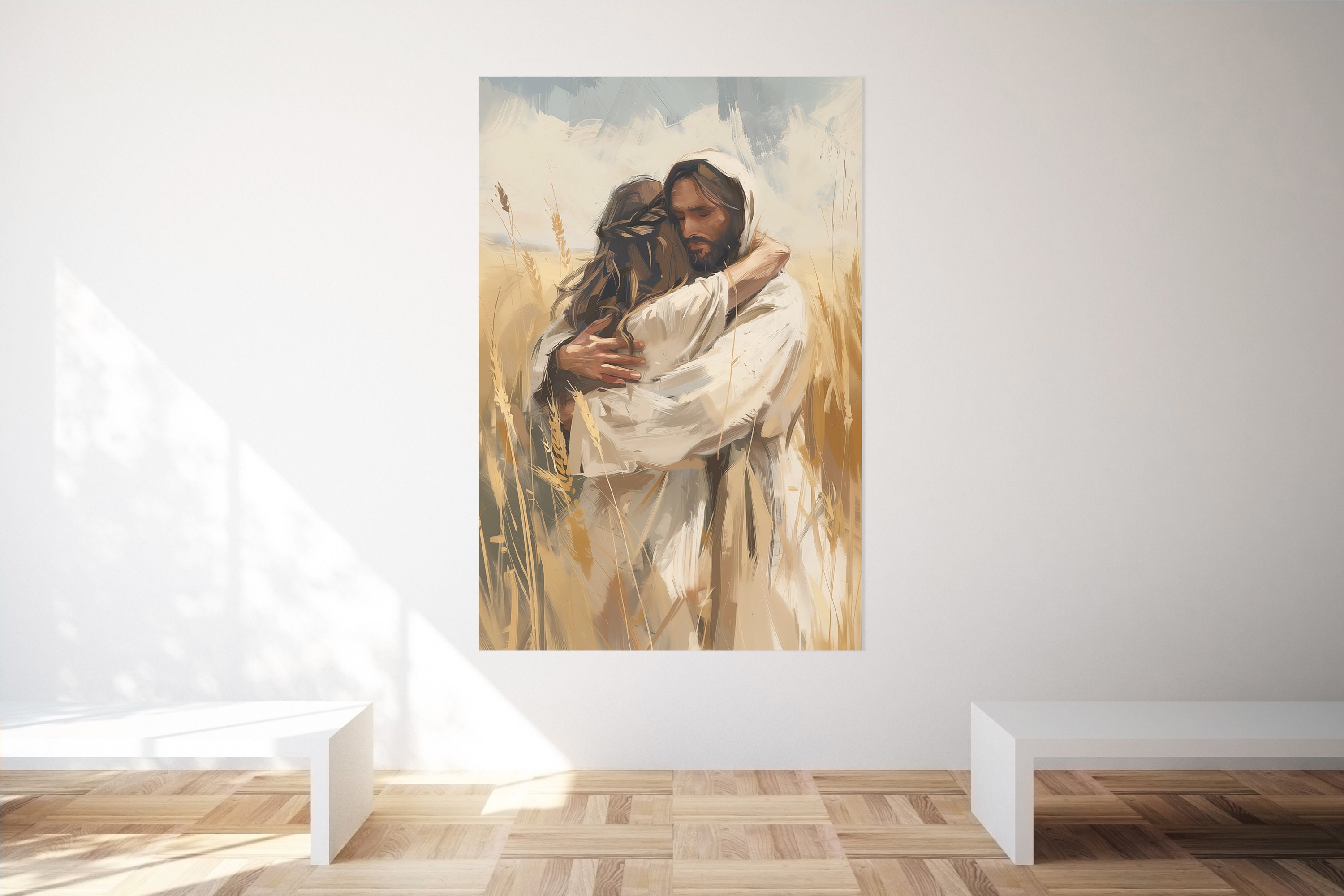 Jesus Embracing Woman Art Print: Faith-inspired Digital Painting ...