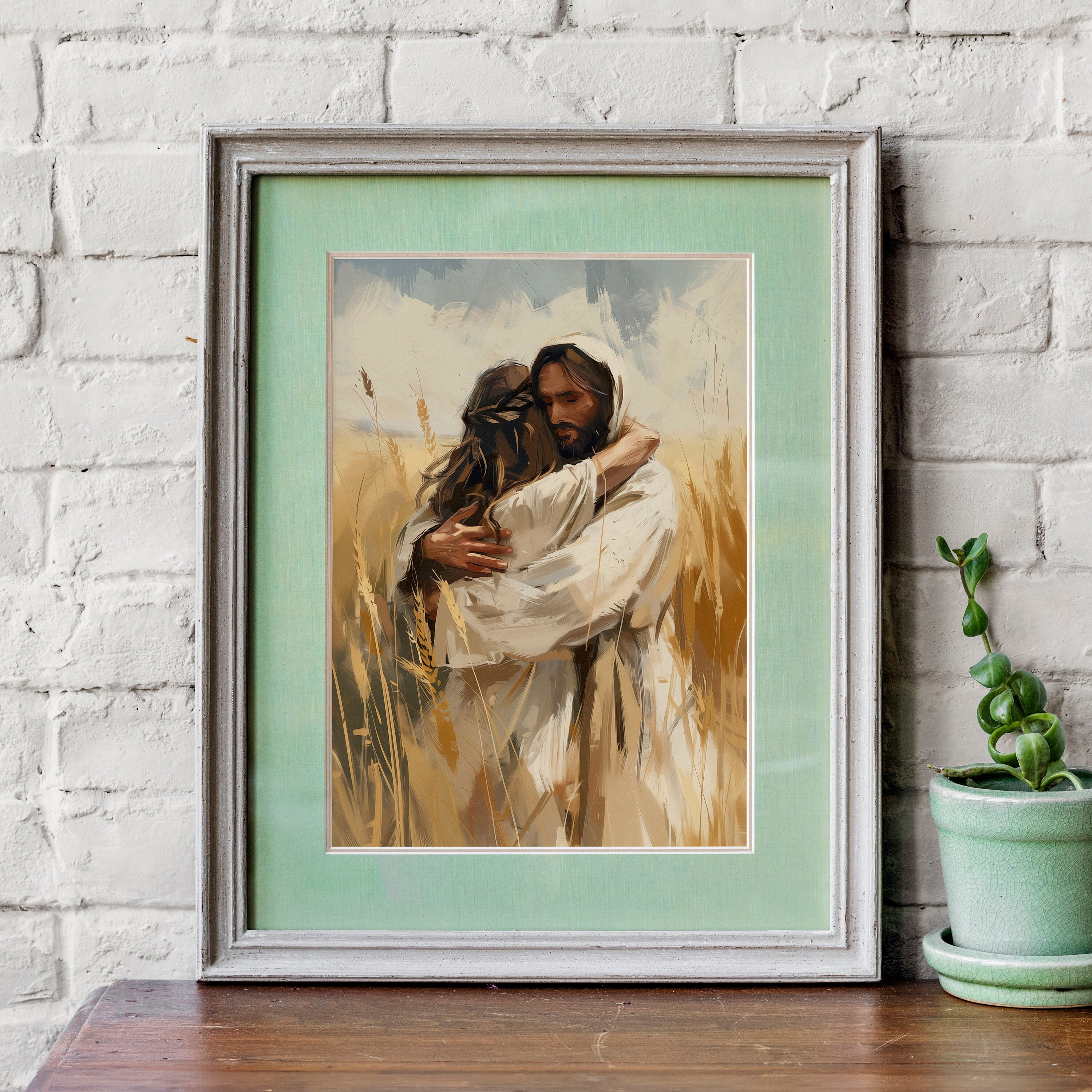 Jesus Embracing Woman Art Print: Faith-inspired Digital Painting ...