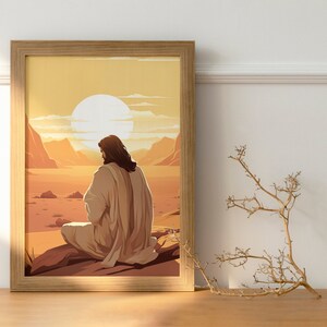 Jesus Christ Praying in the Desert, Inspired by Biblical Stories ...