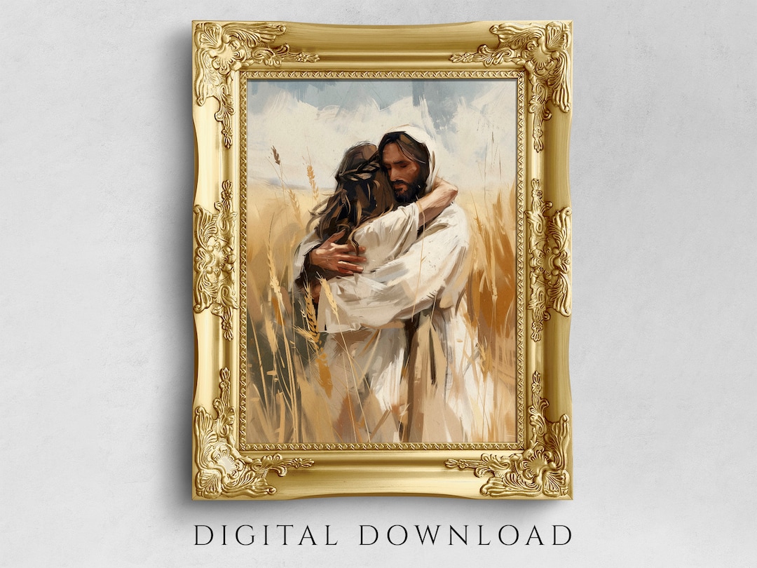 Jesus Embracing Woman Art Print: Faith-inspired Digital Painting ...