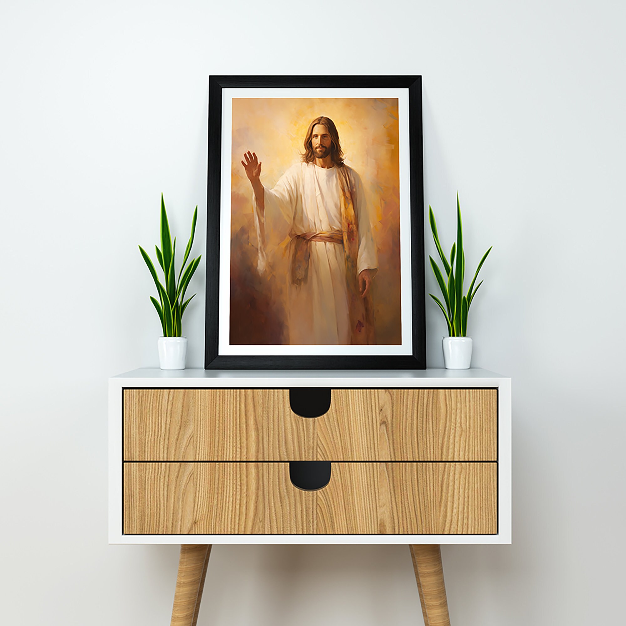 Jesus Waving, Inspired by Biblical Stories, Printable Art for Christian ...