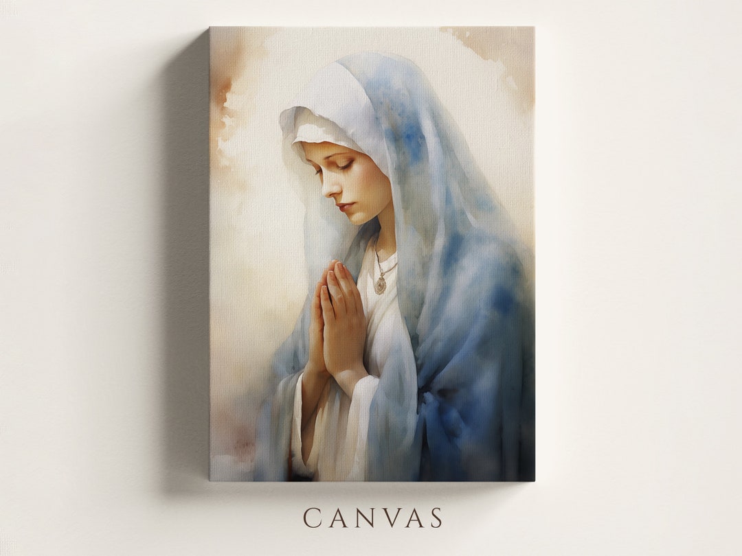 The Virgin Mary Praying, Modern Bible Art, Canvas Christian Art ...