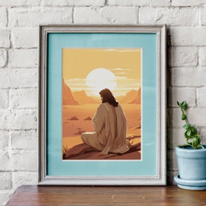 Jesus Christ Praying in the Desert, Inspired by Biblical Stories ...