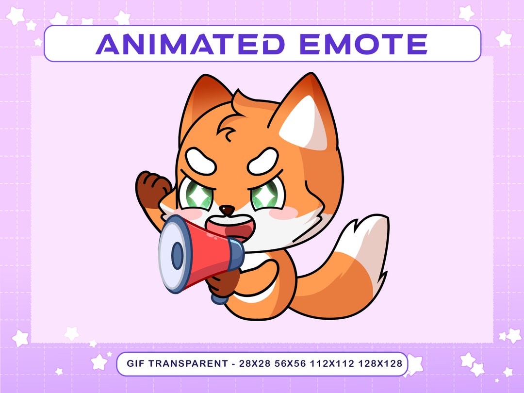 Cute Loudspeaker Christmas Fox Animated Twitch Discord Stream Emote ...