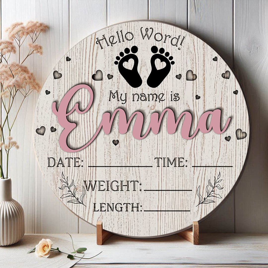 Personalized Baby Announcement Sign With Birth Stats,birth Stat Sign ...