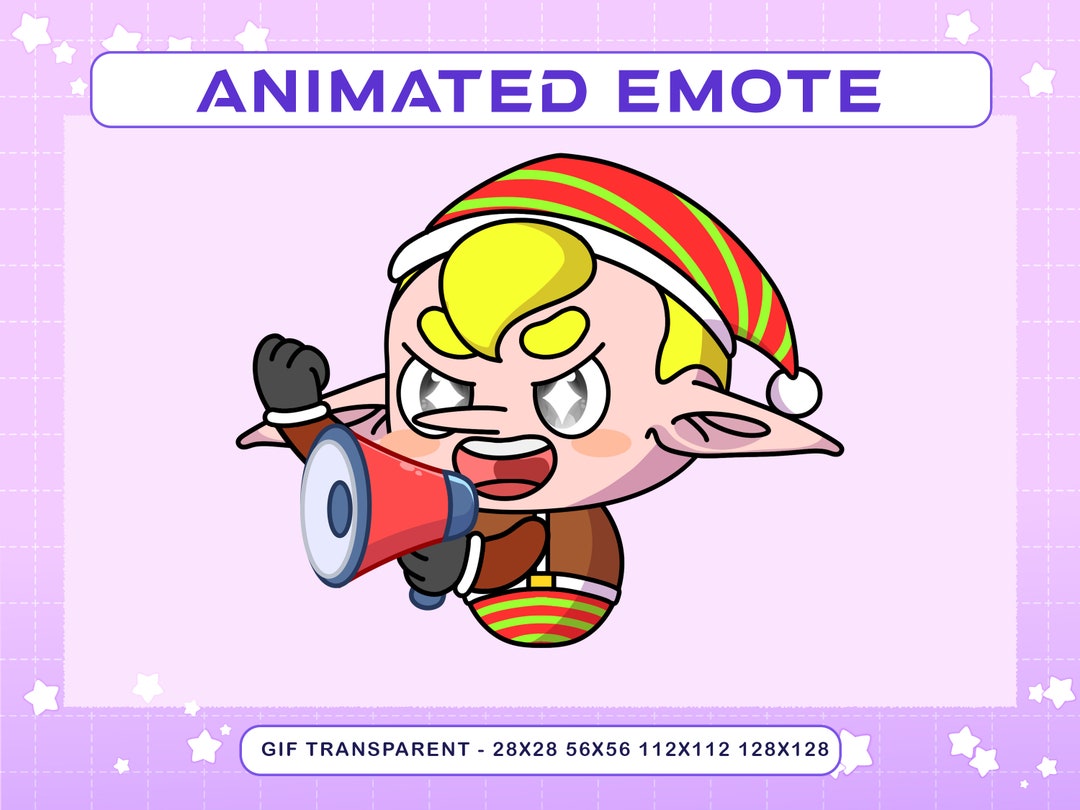 Cute Loudspeaker Christmas Elf Animated Twitch Discord Stream Emote ...