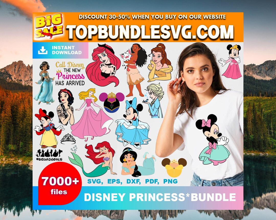 7000 Files Disney Princess Bundle Svg Eps Dxf Png for - Etsy