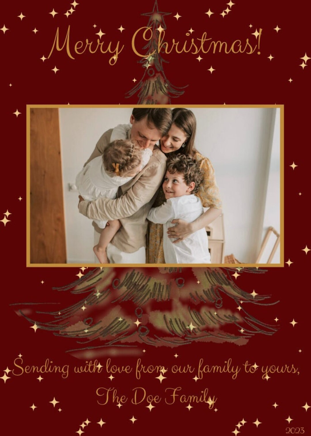 Elegant Christmas Card Template - Etsy