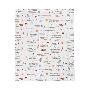 Sweary Affirmations Badass Blanket, Tough Love Sassy Motivational ...