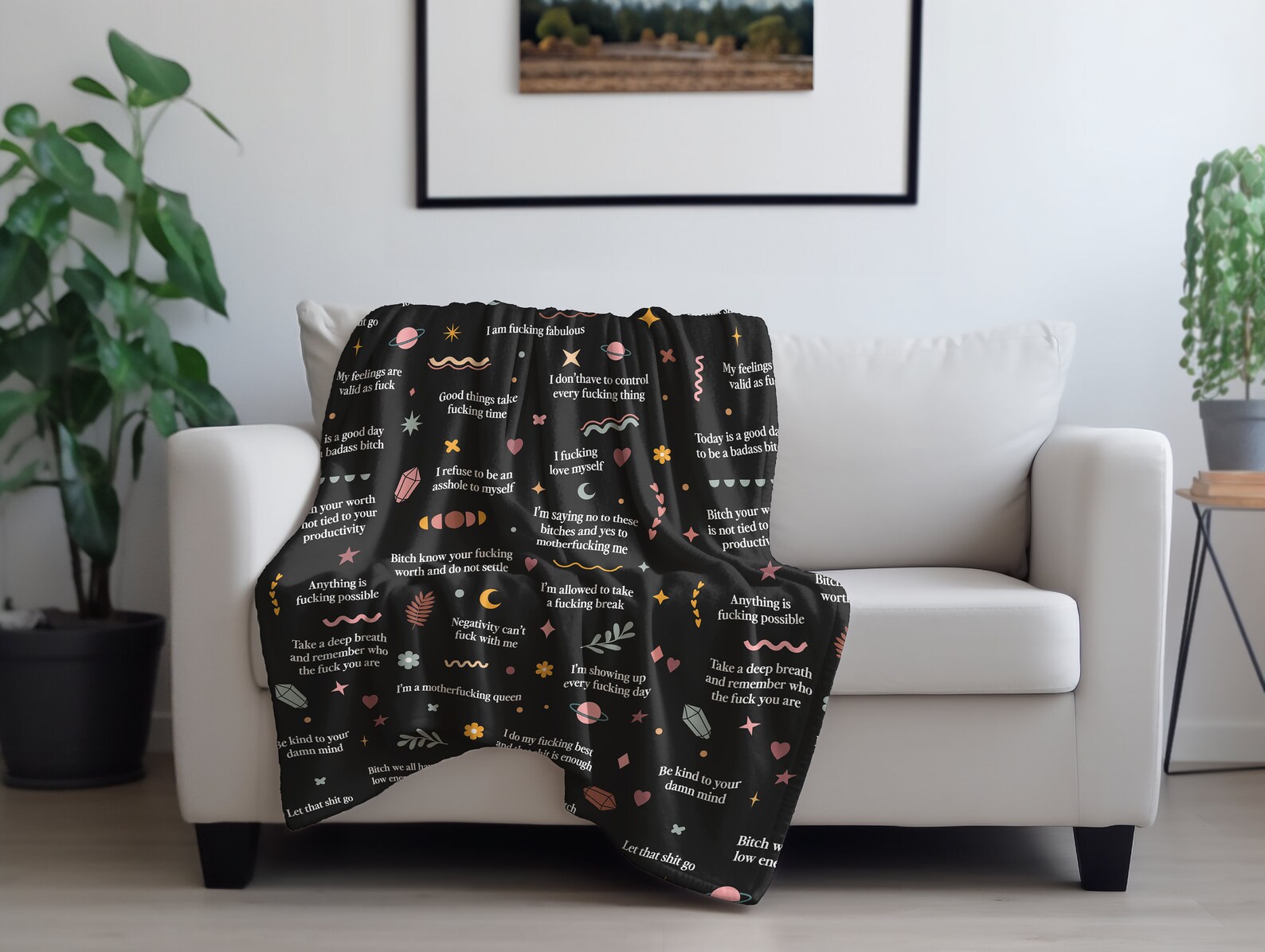 Sweary Affirmations Badass Blanket, Tough Love Sassy Motivational ...
