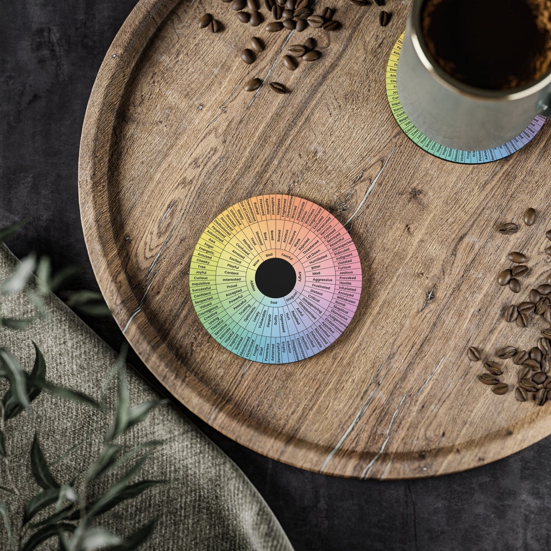 Feelings Wheel Coaster for Identifying Emotions for Therapist ...