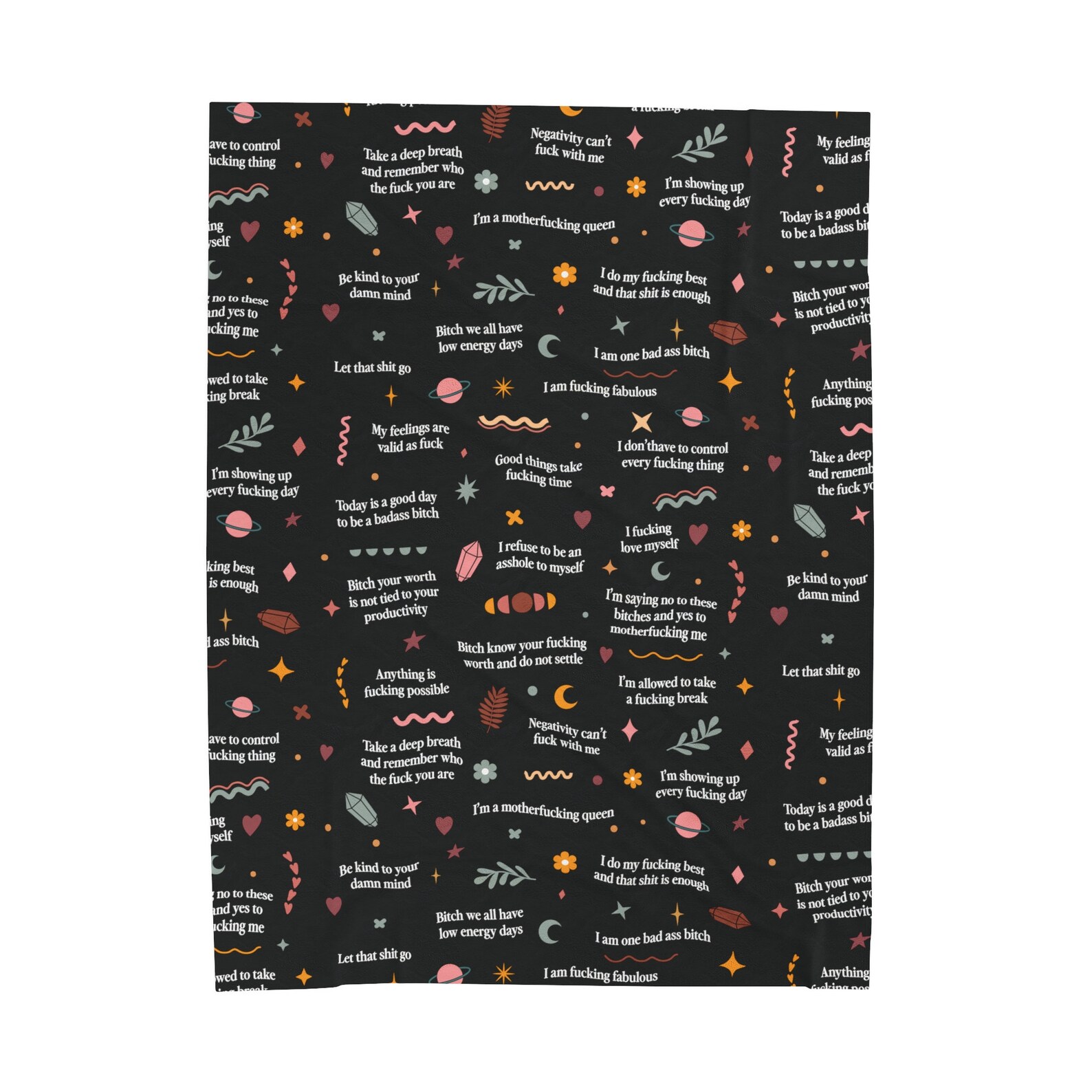 Sweary Affirmations Badass Blanket, Tough Love Sassy Motivational ...