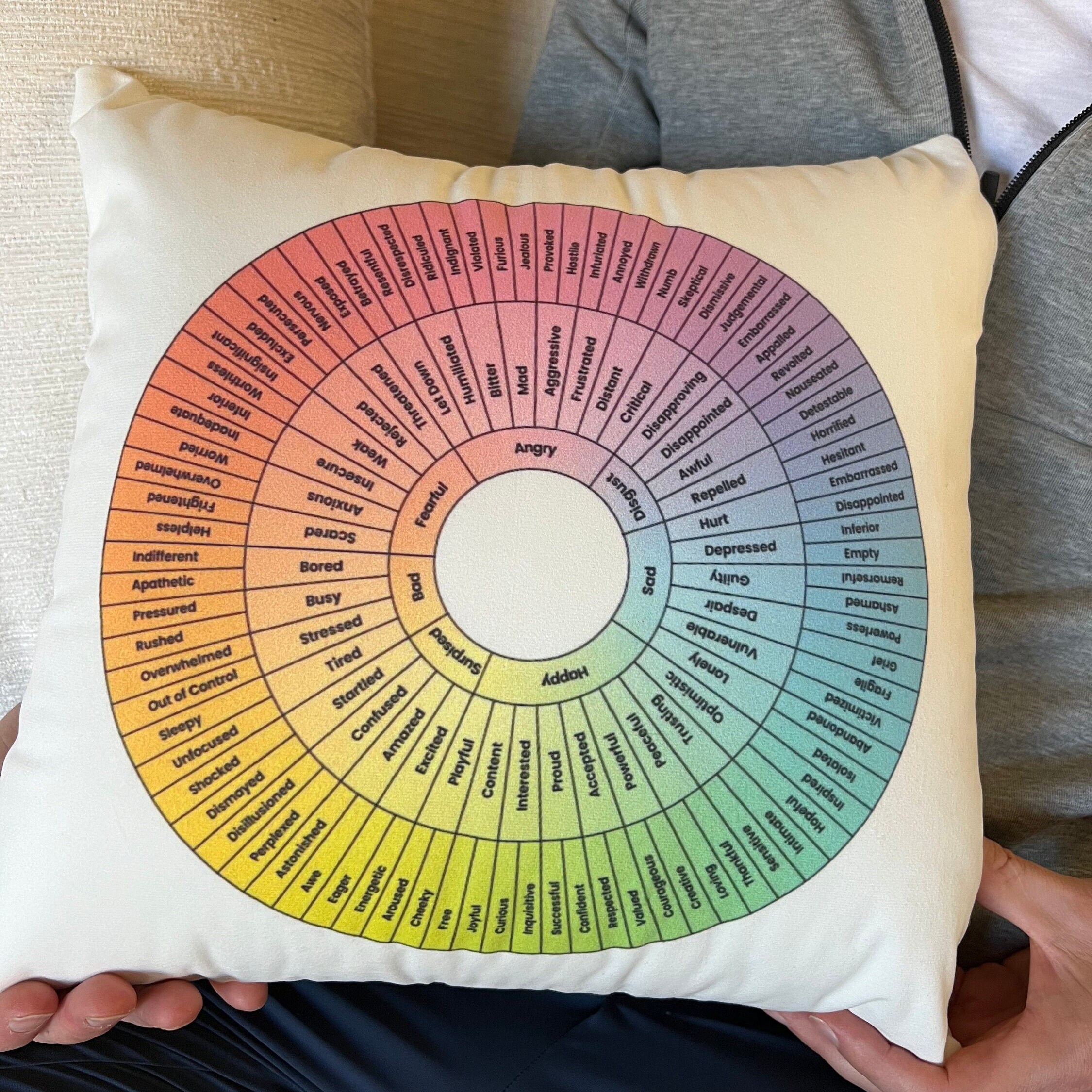Feelings Wheel of Emotions Pillow Perfect Gift for Therapists ...