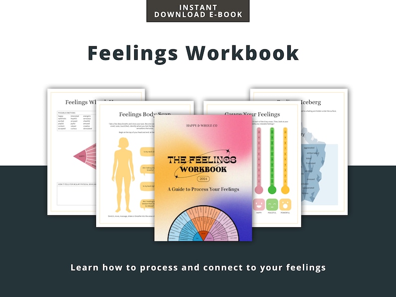 Feelings Wheel Workbook to Process Emotions, Printable Digital Download ...