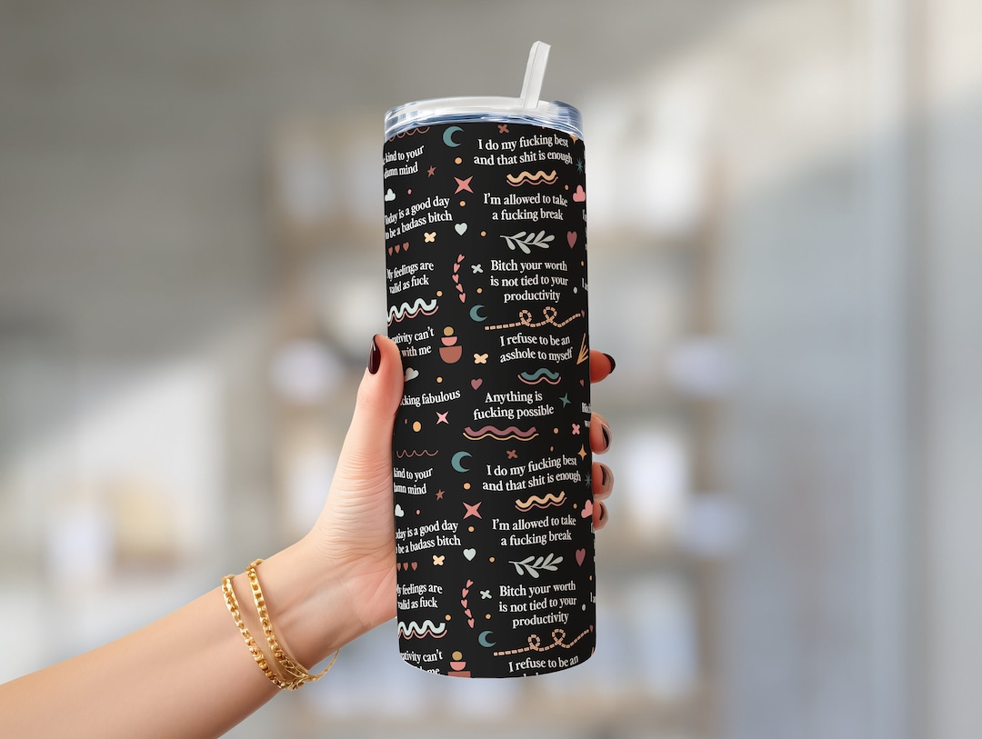 Badass Swear Affirmation Tumbler, Sassy Sweary Little Reminders, Self ...