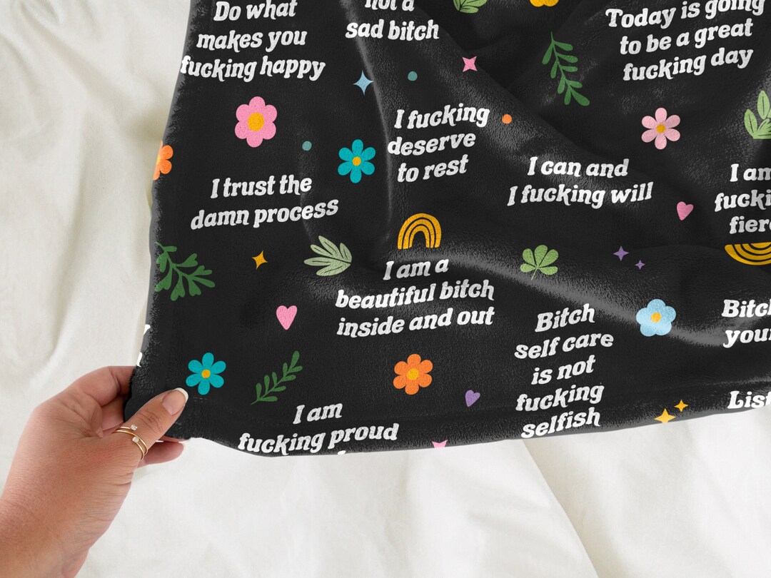 Swear Word Affirmation Badass Daily Reminder Throw Blanket, Funny ...