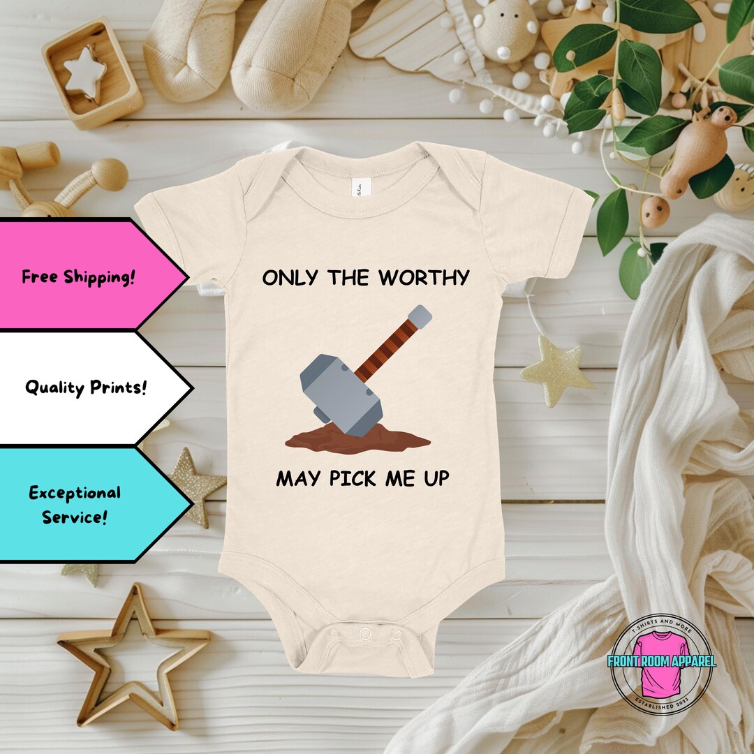 Superhero Graphic Bodysuit | Silly Baby Gift | Thor Funny Onesie | Thor ...