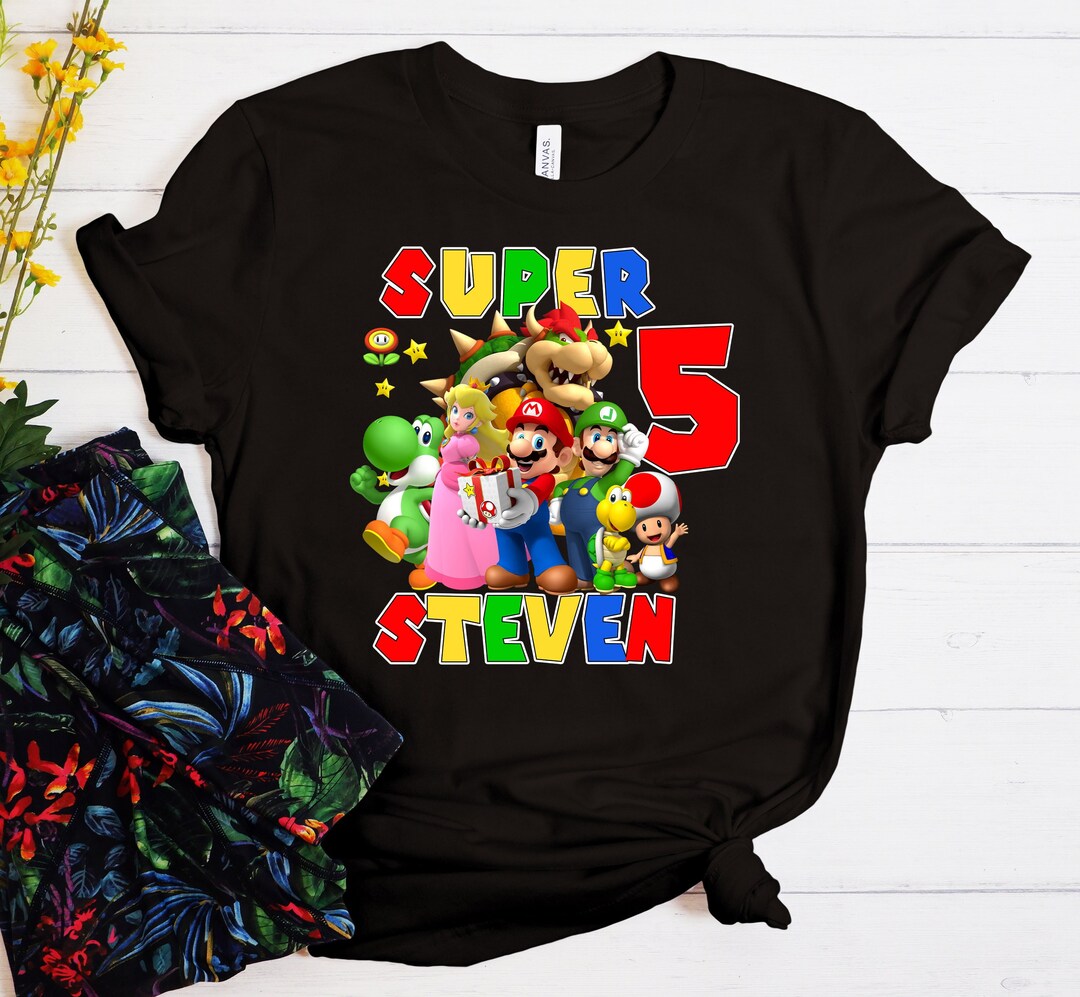 Custom Super Mario Birthday Shirt, Super Mario Family Shirts, Super ...