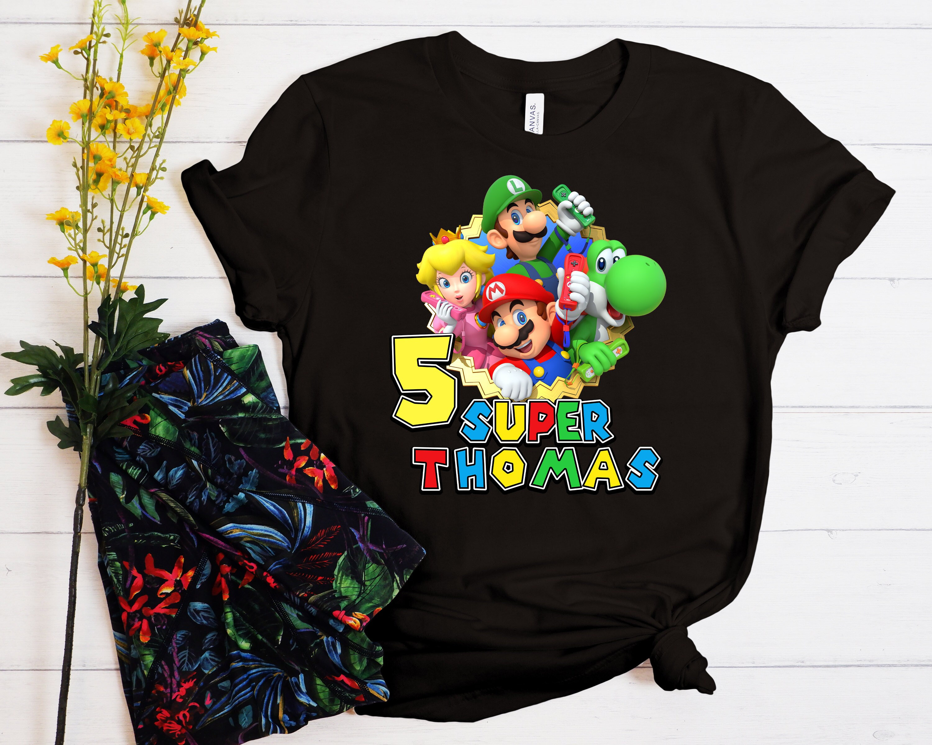 Super Mario Birthday Shirt, Custom Super Mario T-shirt, Mario Birthday ...
