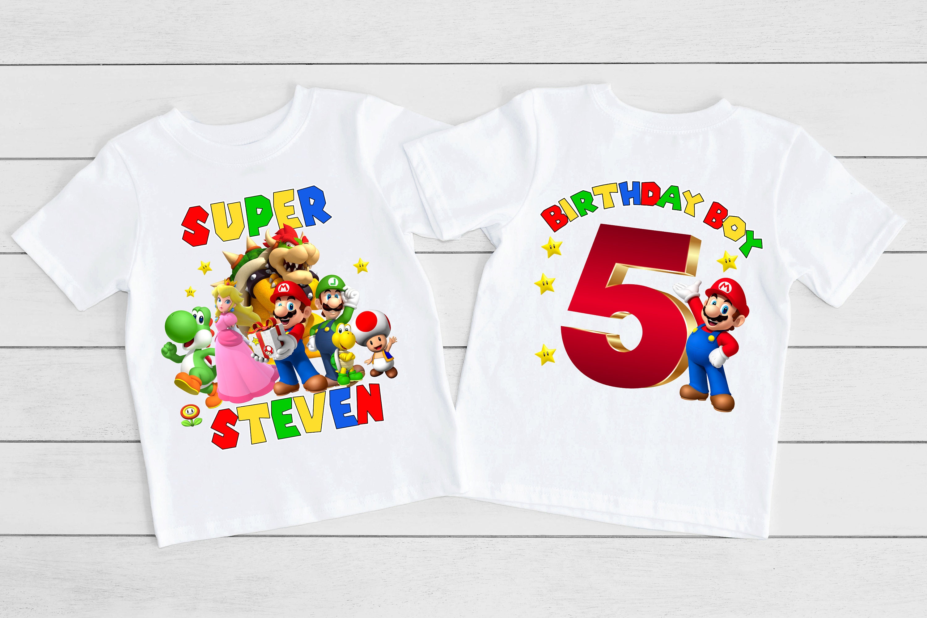 Super Mario Birthday Shirt, Custom Super Mario T-shirt, Mario Birthday ...