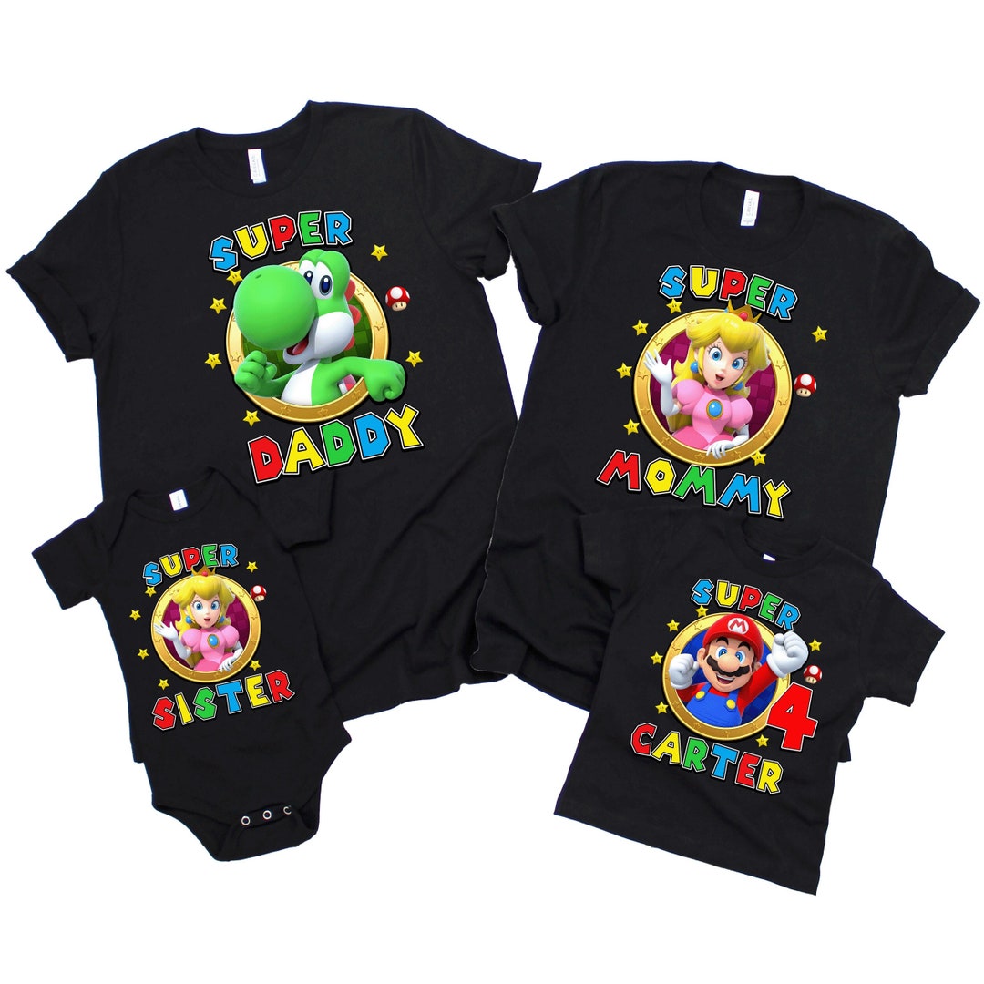 Super Mario Birthday Shirt, Custom Super Mario T-shirt, Mario Birthday ...