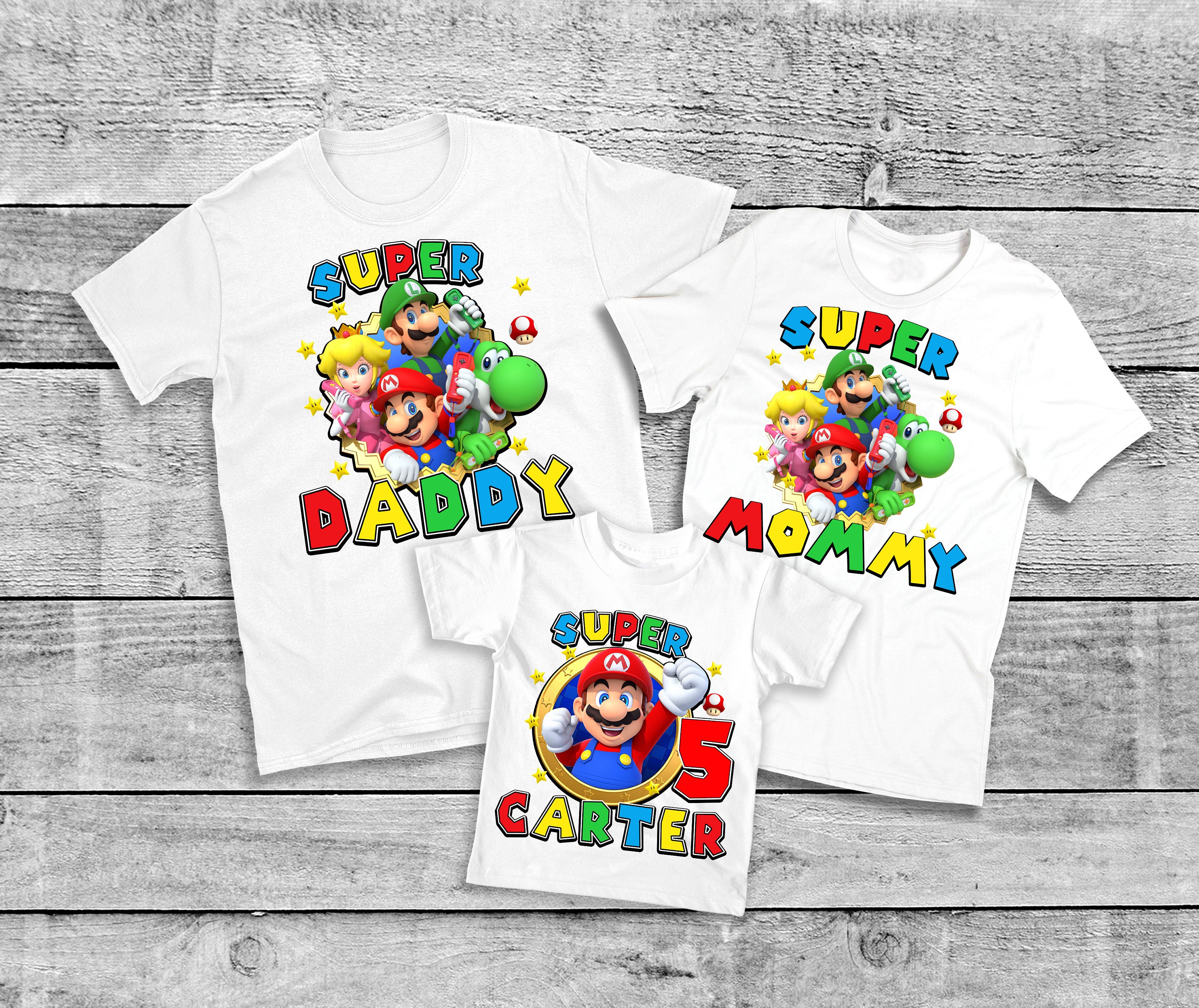 Super Mario Birthday Shirt, Custom Super Mario T-shirt, Mario Birthday ...