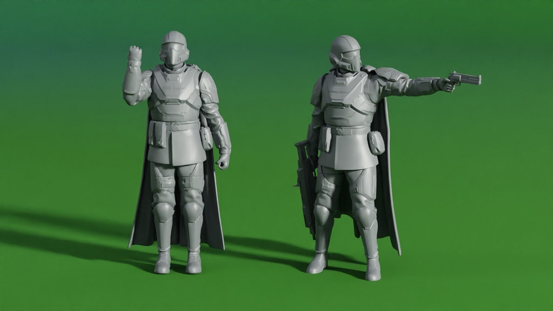 Helldiver Soldier Salute / Attack- Helldivers 2 - 3D Printed Miniture ...