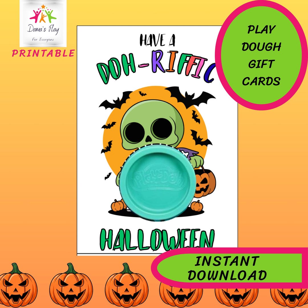 Digital Halloween Play Dough Gift Cards - Creative Kids Activity - Etsy