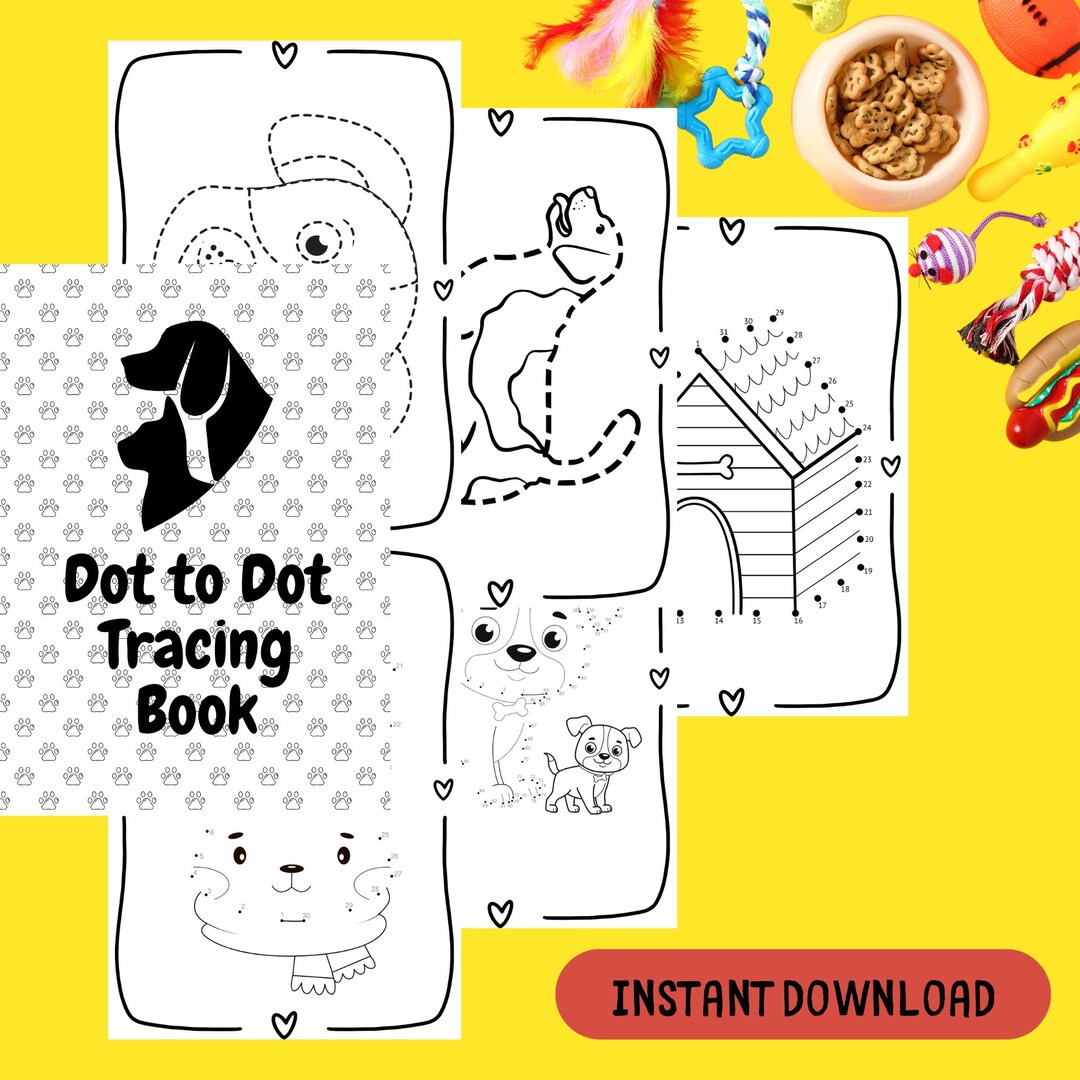 Pet Lovers Digital Dot to Dot Coloring Book - Printable Pages Family ...