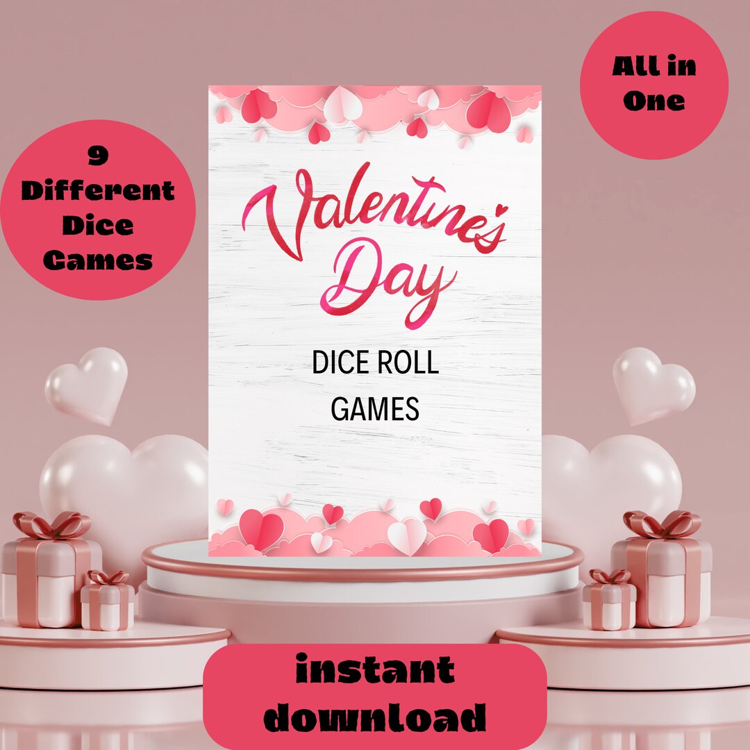 9 Dice Roll Games Valentin's Day Printable Activity for Couples Friends ...
