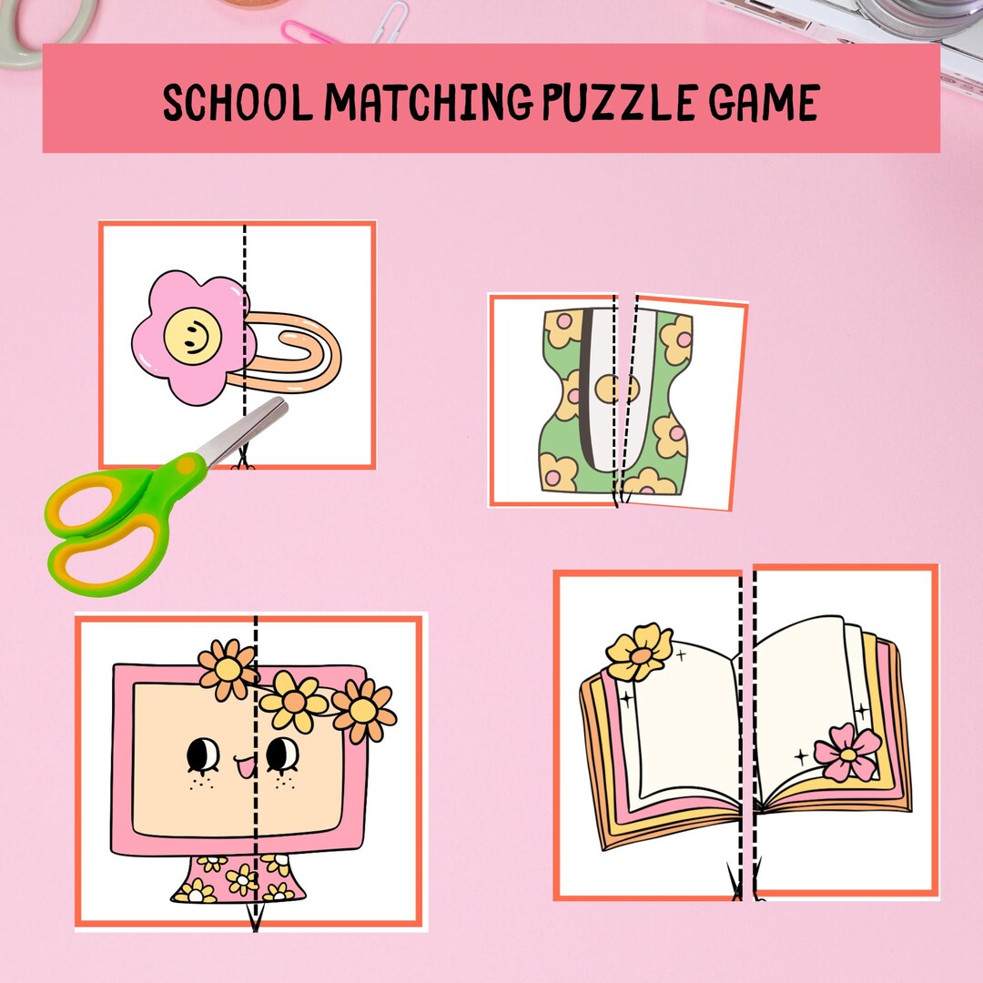 Back to School Puzzle Game Printables: Digital Classroom Activity (PDF ...
