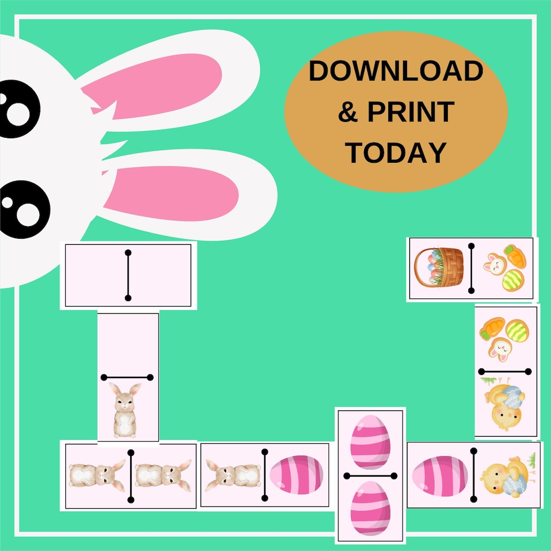 DIY Easter Games: Digital Domino Cards Set - Instant Download Family ...
