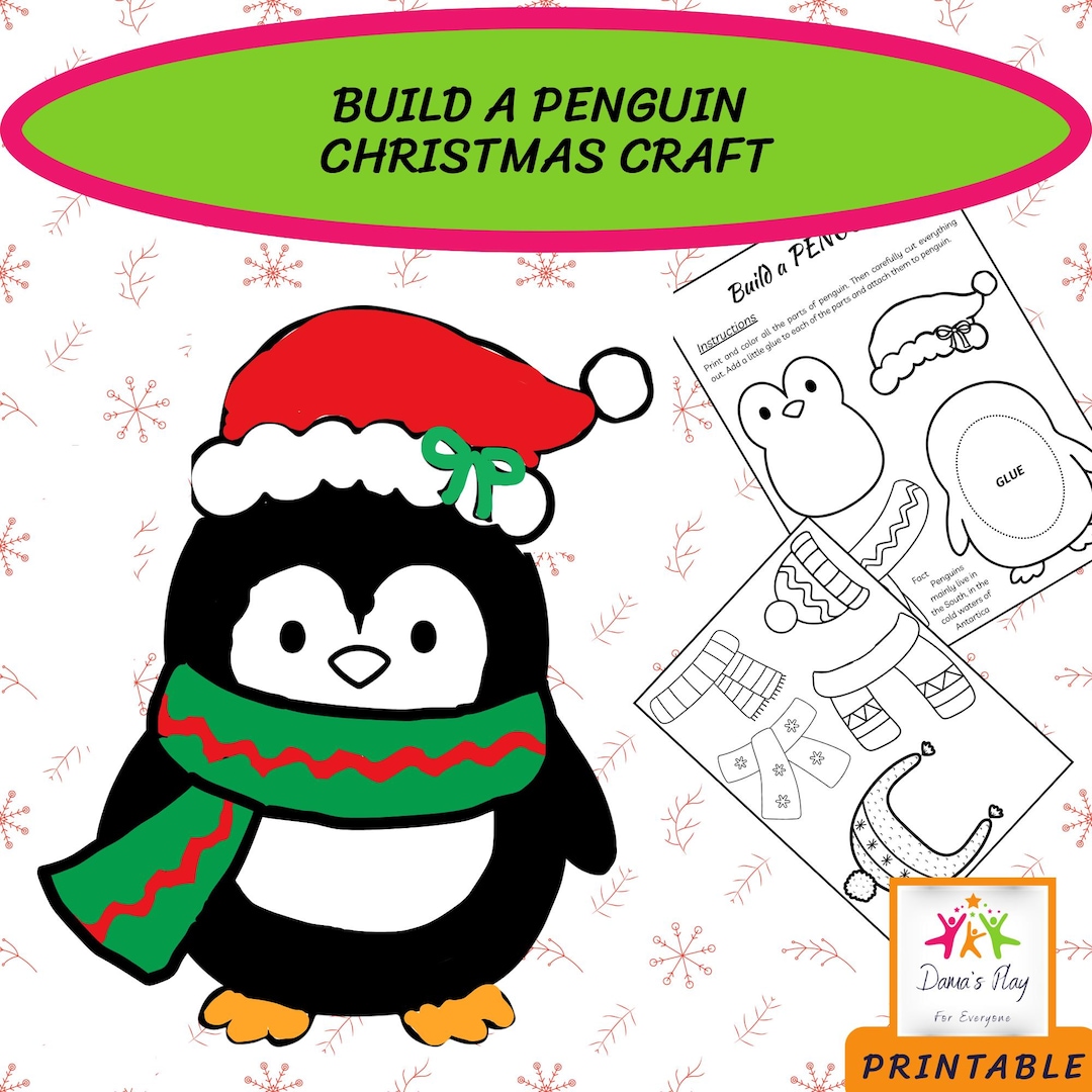 Printable Build a Penguin Christmas Craft Digital Download PDF & PNG ...
