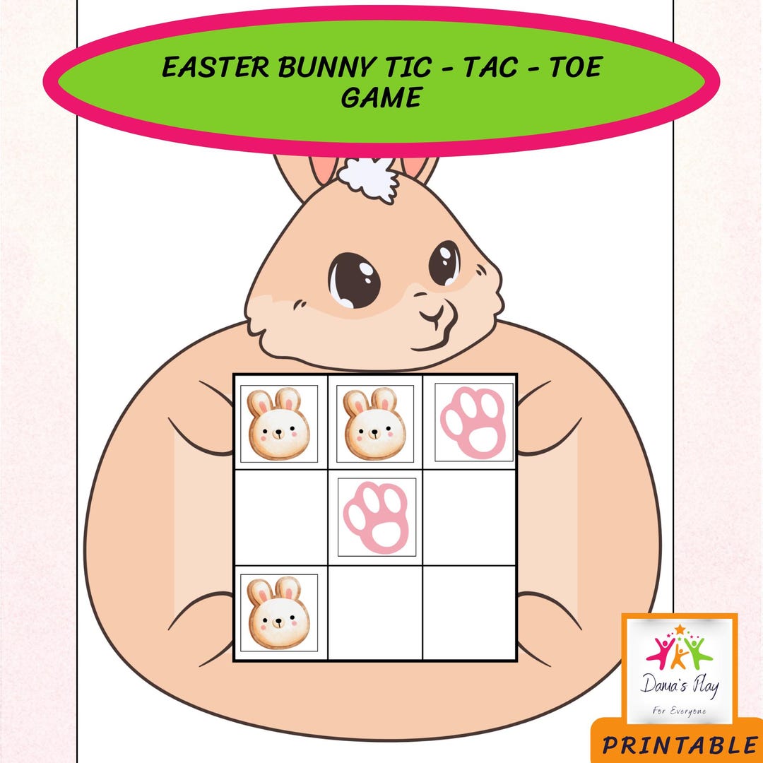 Easter Bunny Tic Tac Toe Game: Printable Spring Activity for Kids - Etsy