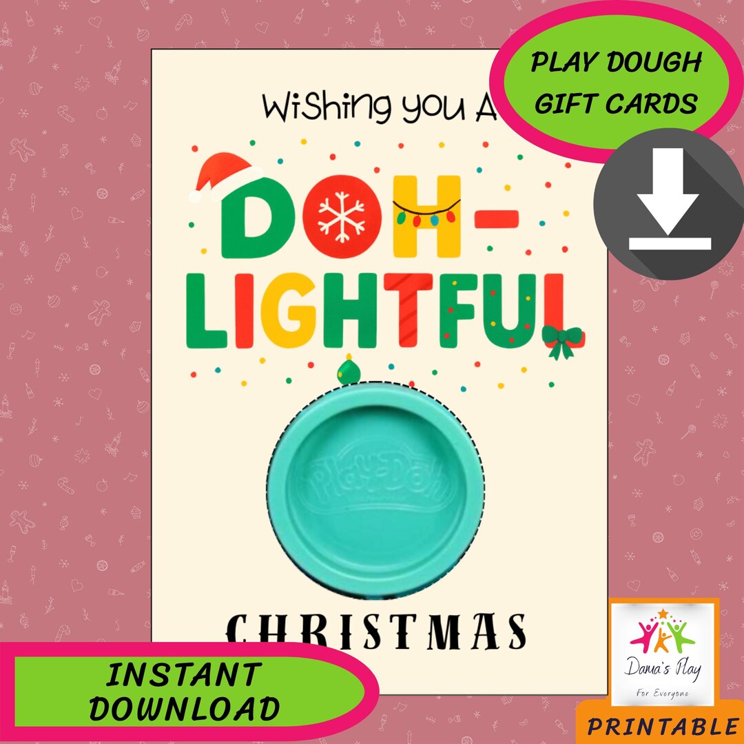 Printable Christmas Gift Card: Digital Dough Card PDF & PNG Files - Etsy