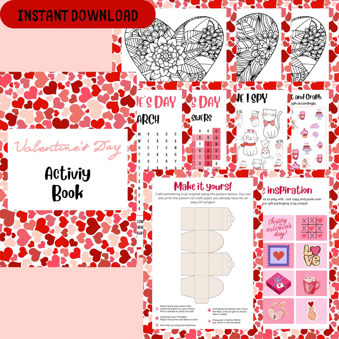 No:4 Valentine's Day Printable Activity Book for Kids Friends Family ...
