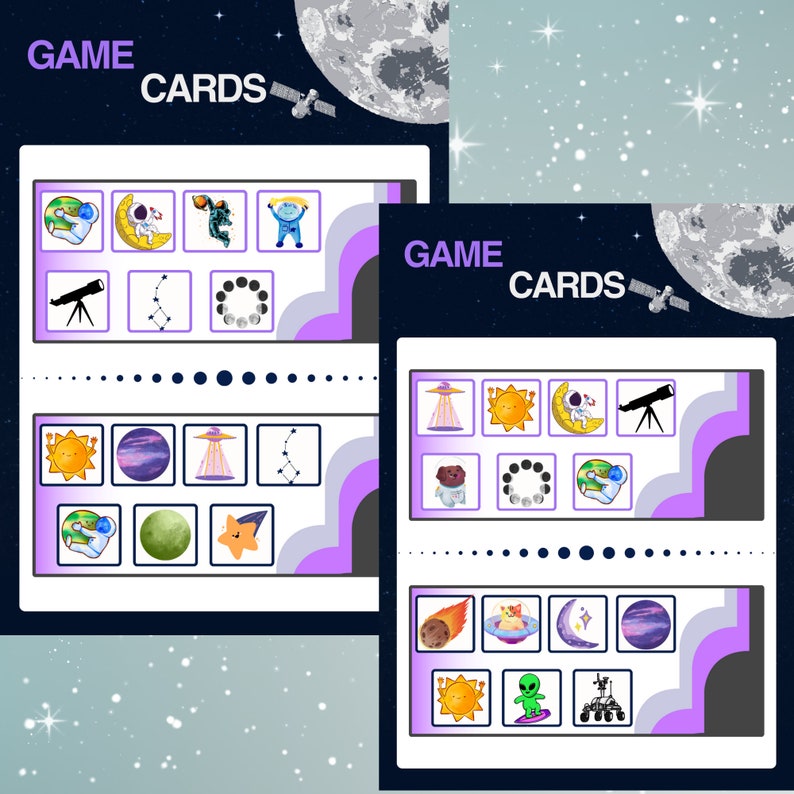 Space Bingo Printable Games for Kids Family Friends Christmas Holiday ...