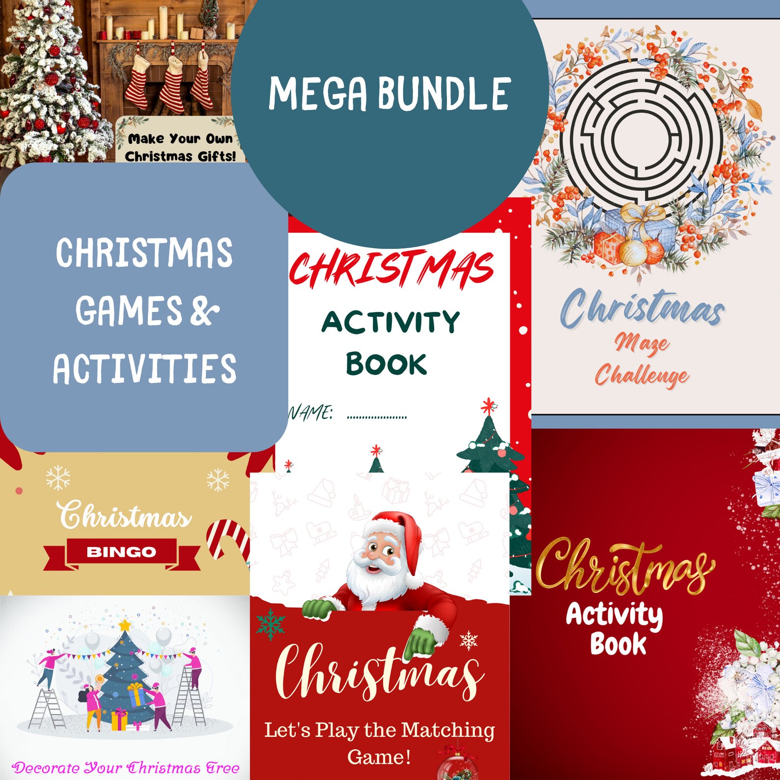 Christmas Mega Bundle Games Activities for Kids Family Office Classroom ...
