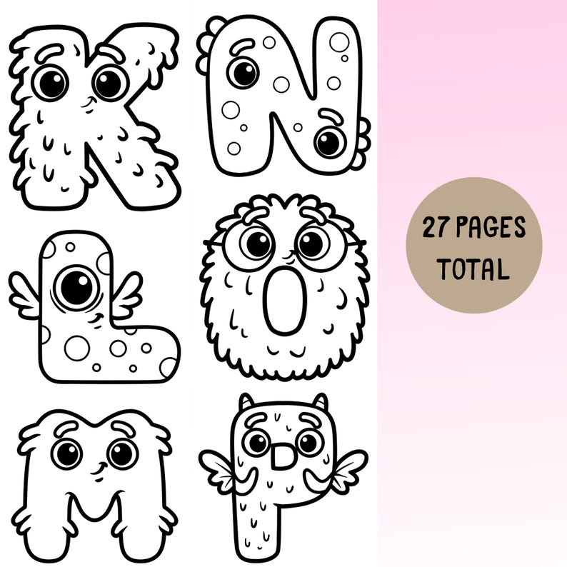 Monster Alphabet Activity Book: Back to School Games (PDF Download) - Etsy