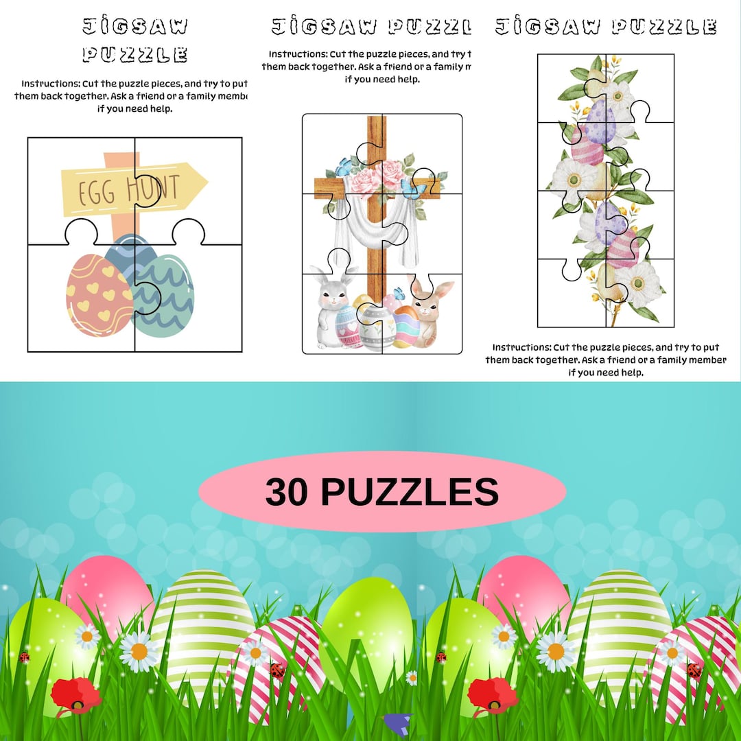 DIY Easter Puzzle Printable - Instant Download for Family Funlearning ...