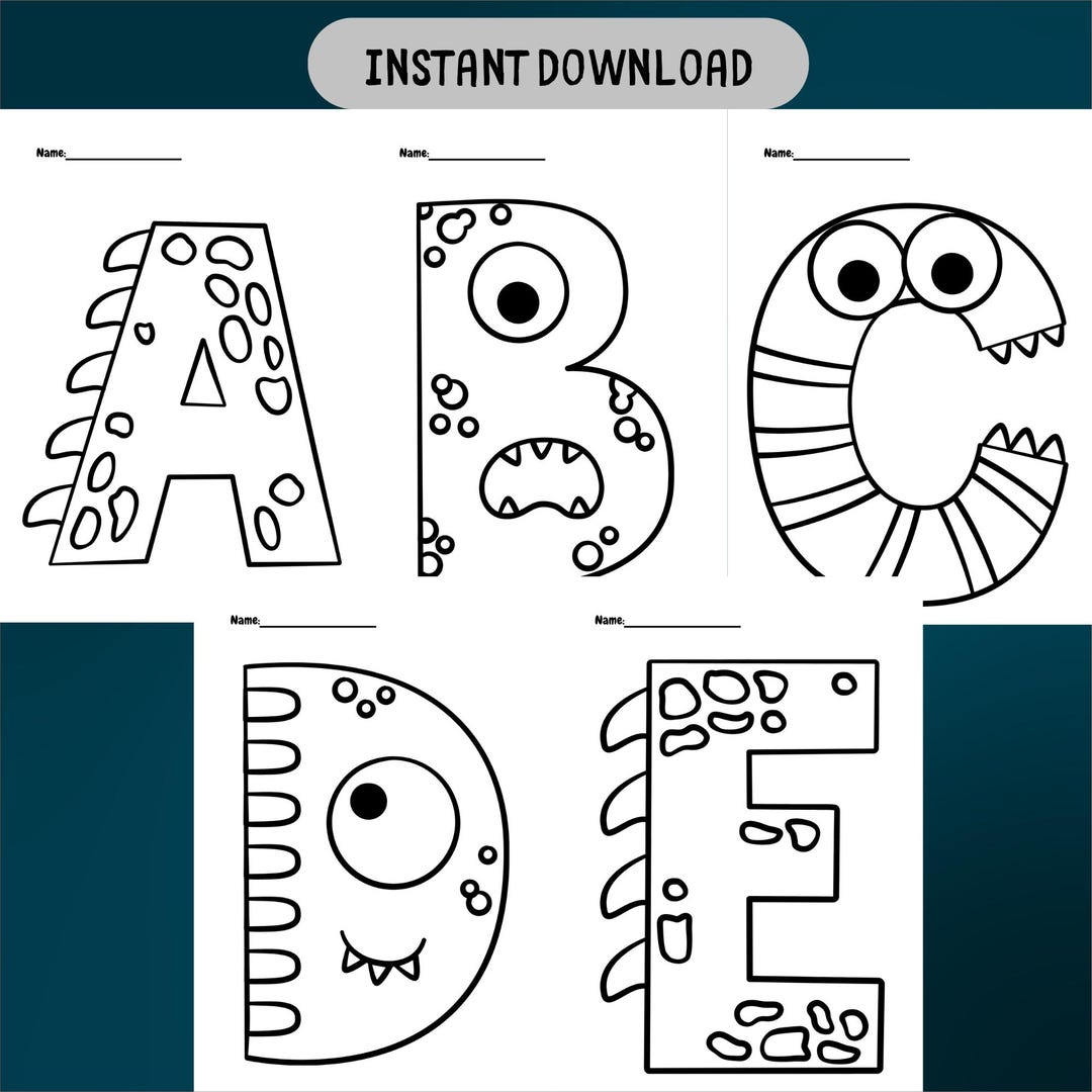 Monster Alphabet Activity Book: Back to School Learning Pack (PDF & PNG ...