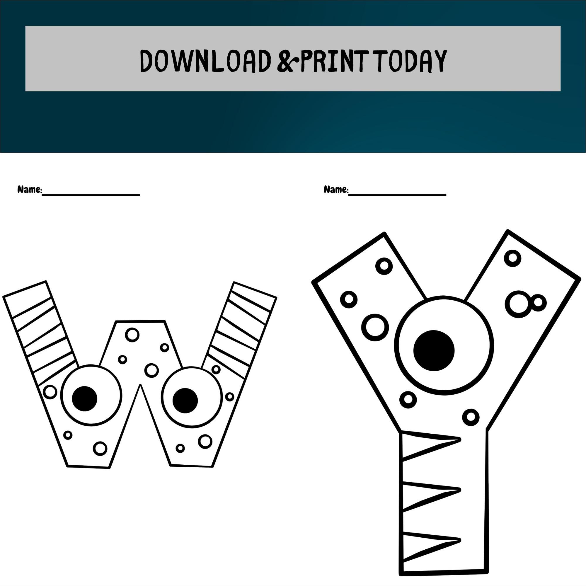 Monster Alphabet Activity Book: Back to School Learning Pack (PDF & PNG ...