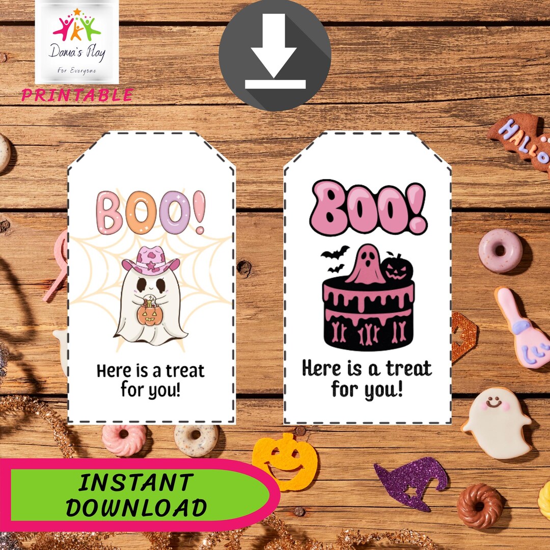 Spooky Boo Digital Halloween Gift Tags | Printable Party Labels - Etsy